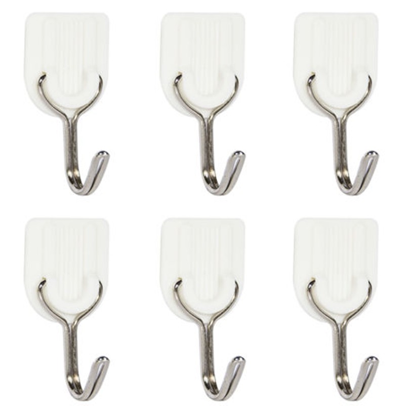 6pcs Strong Adhesive Stick On Wall Hooks Clips Clo... – Grandado