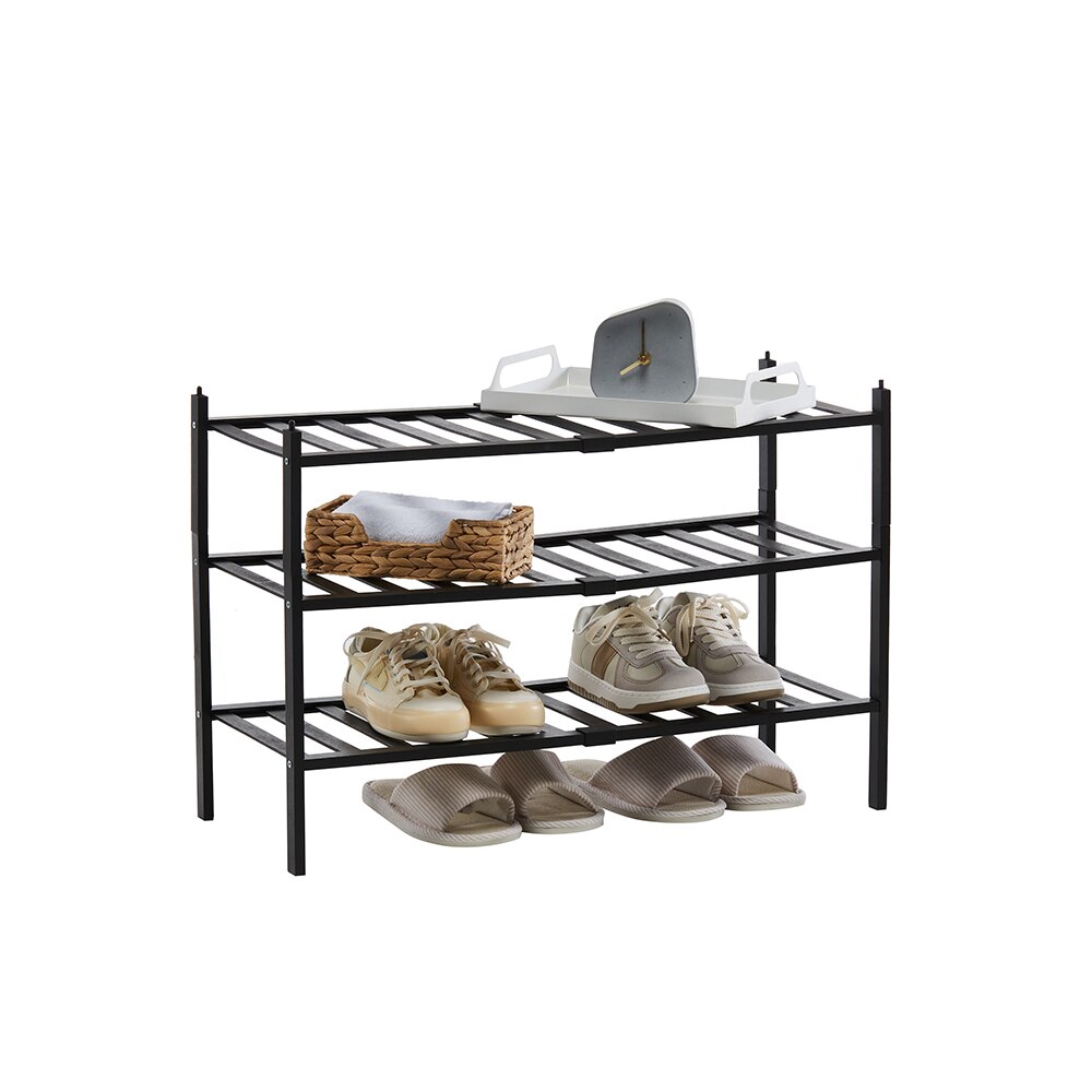 3-Tier Bamboo Shoe Rack Storage Show Rack Stackabl... – Vicedeal