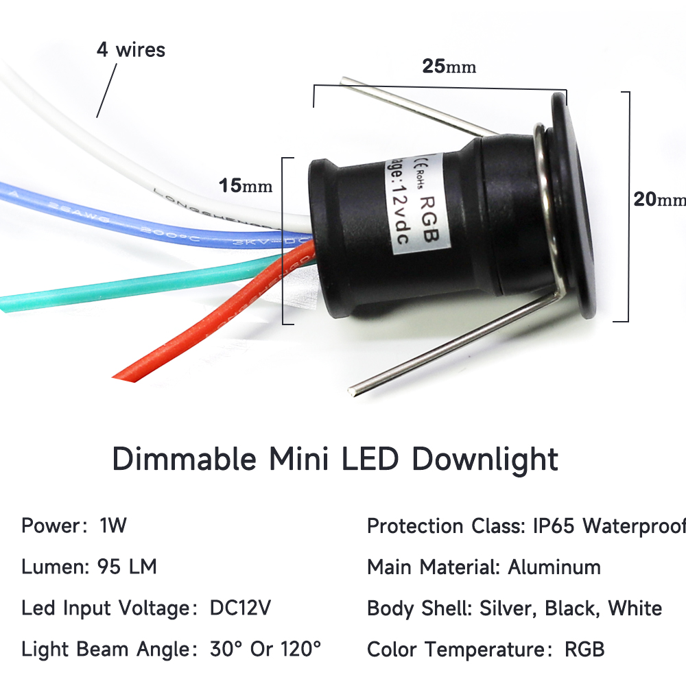 1W Rgb Dimbare Mini Spot 12V Led Spot Keukenkast S... – Vicedeal