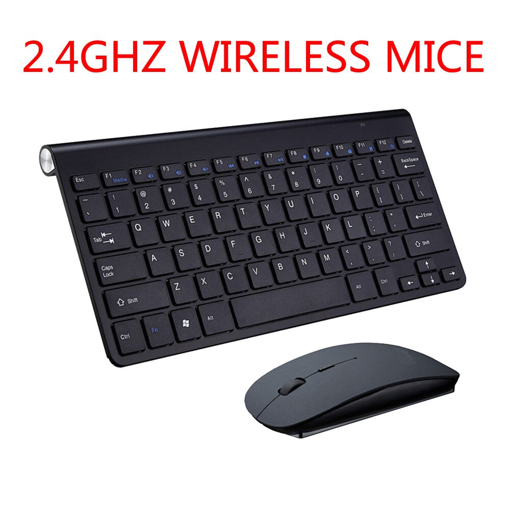 Ultra Thin 2.4Ghz Wireless USB Wired Mouse and Key... – Vicedeal