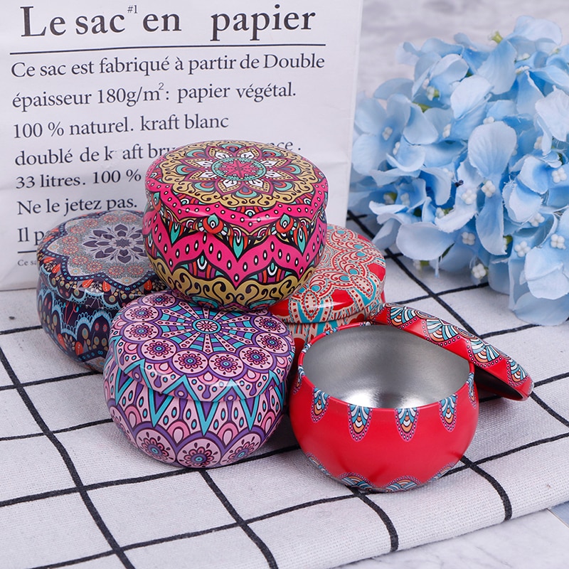 6 Kinds Of Scented Candles With Flowers Tin Can Fragrance Handmade ...