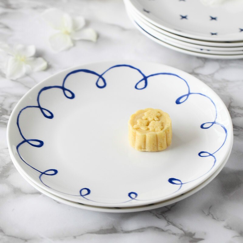 8 inches Round Bone China Tableware Western Food B... – Grandado