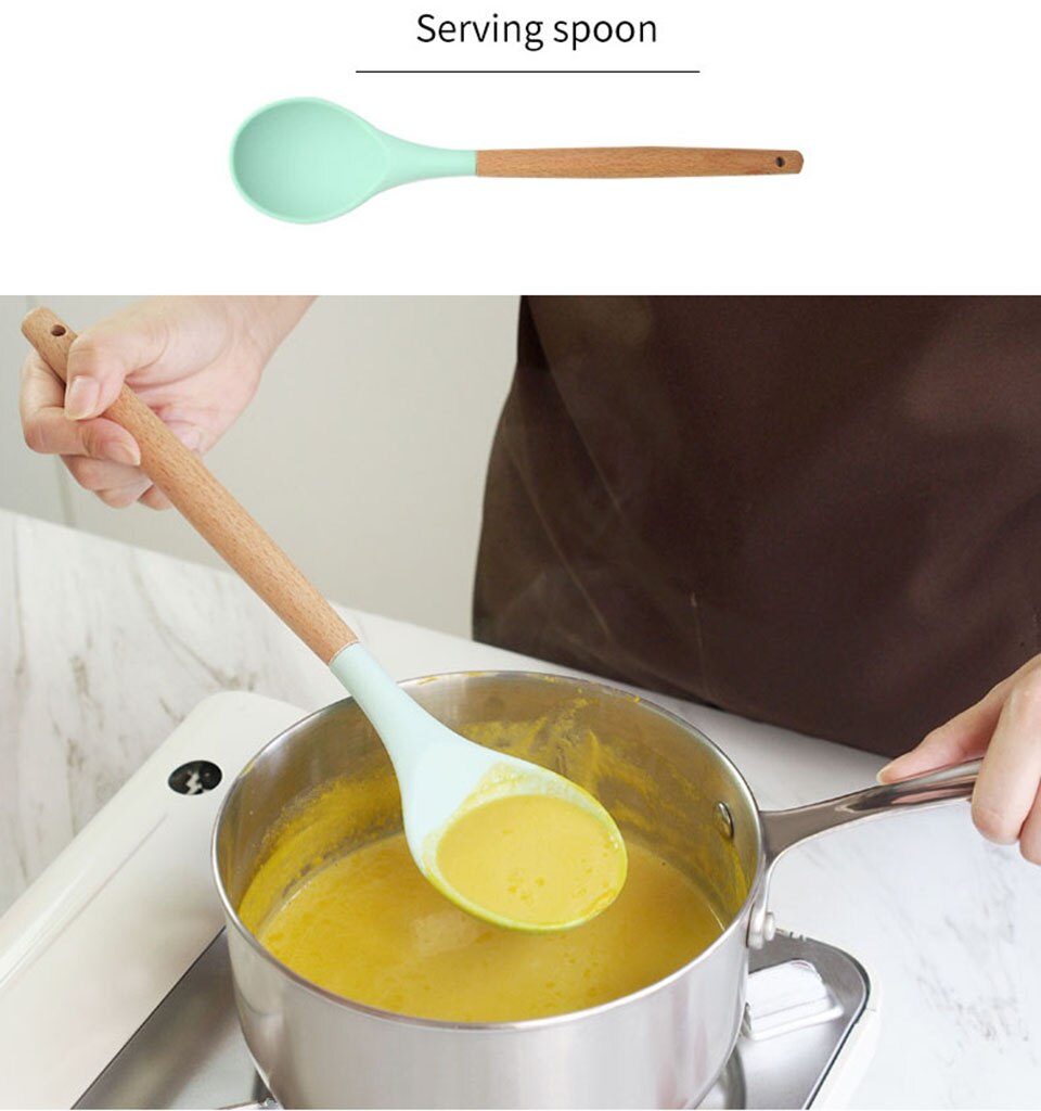 Houten Natuurlijke Hout Lange Handvat Ovale Lepels... – Grandado