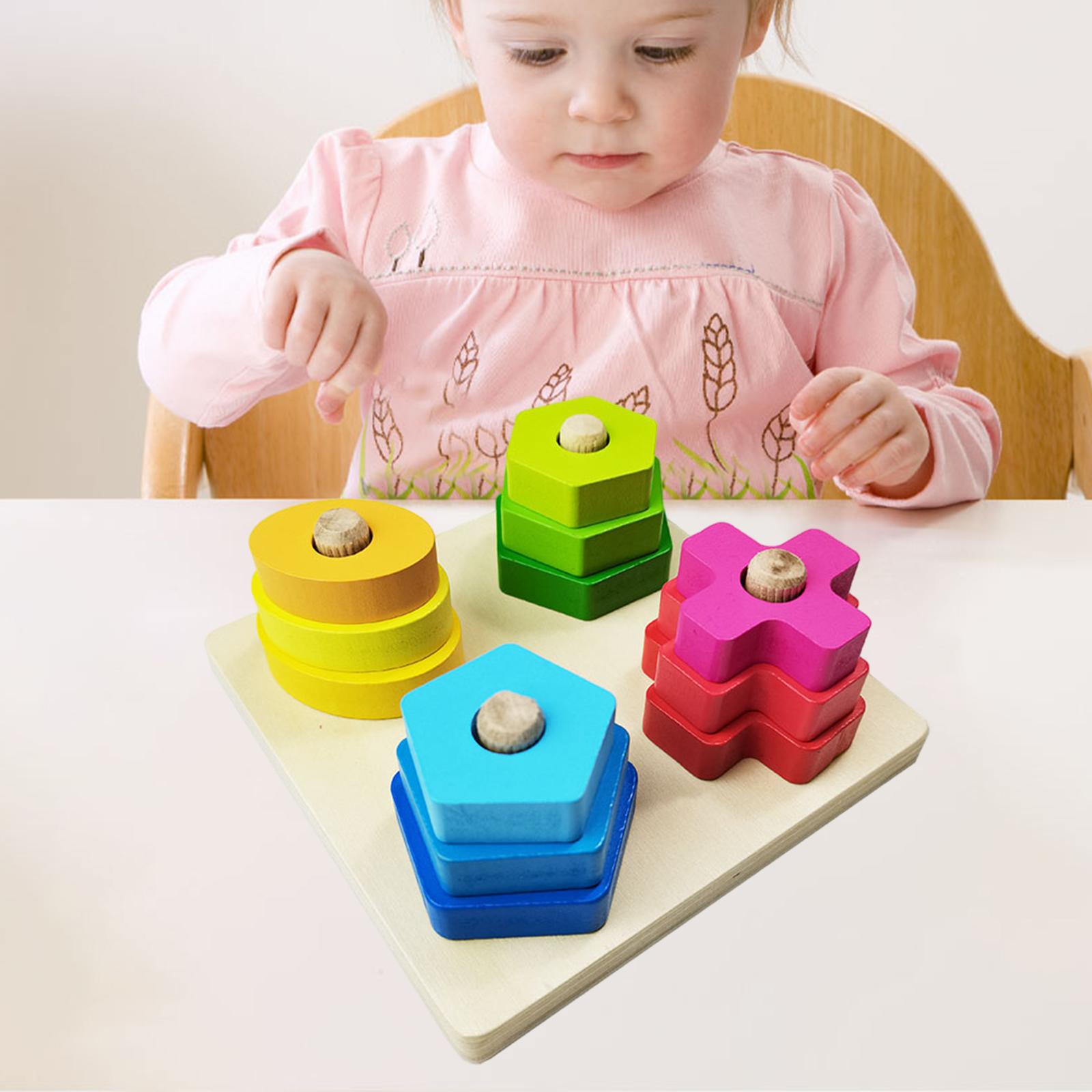 Wood Geometric Shape Matching Building Blocks Lear... – Grandado