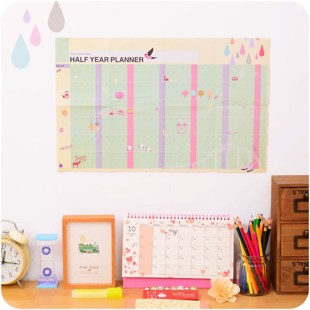 Half Jaar Planner Kalender Studie Marker Leren Wer... – Grandado