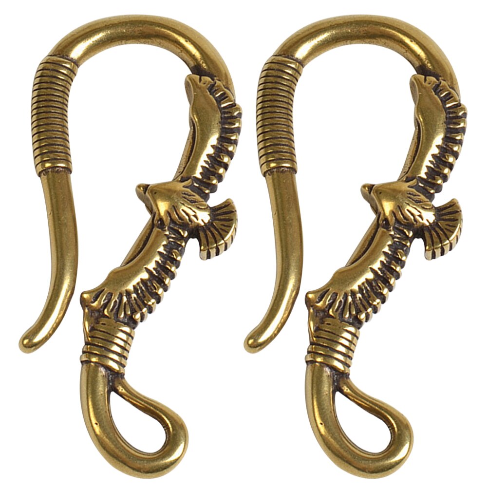2pcs Eagle Keyring Hooks Brass Art Chain Hooks DIY... – Grandado