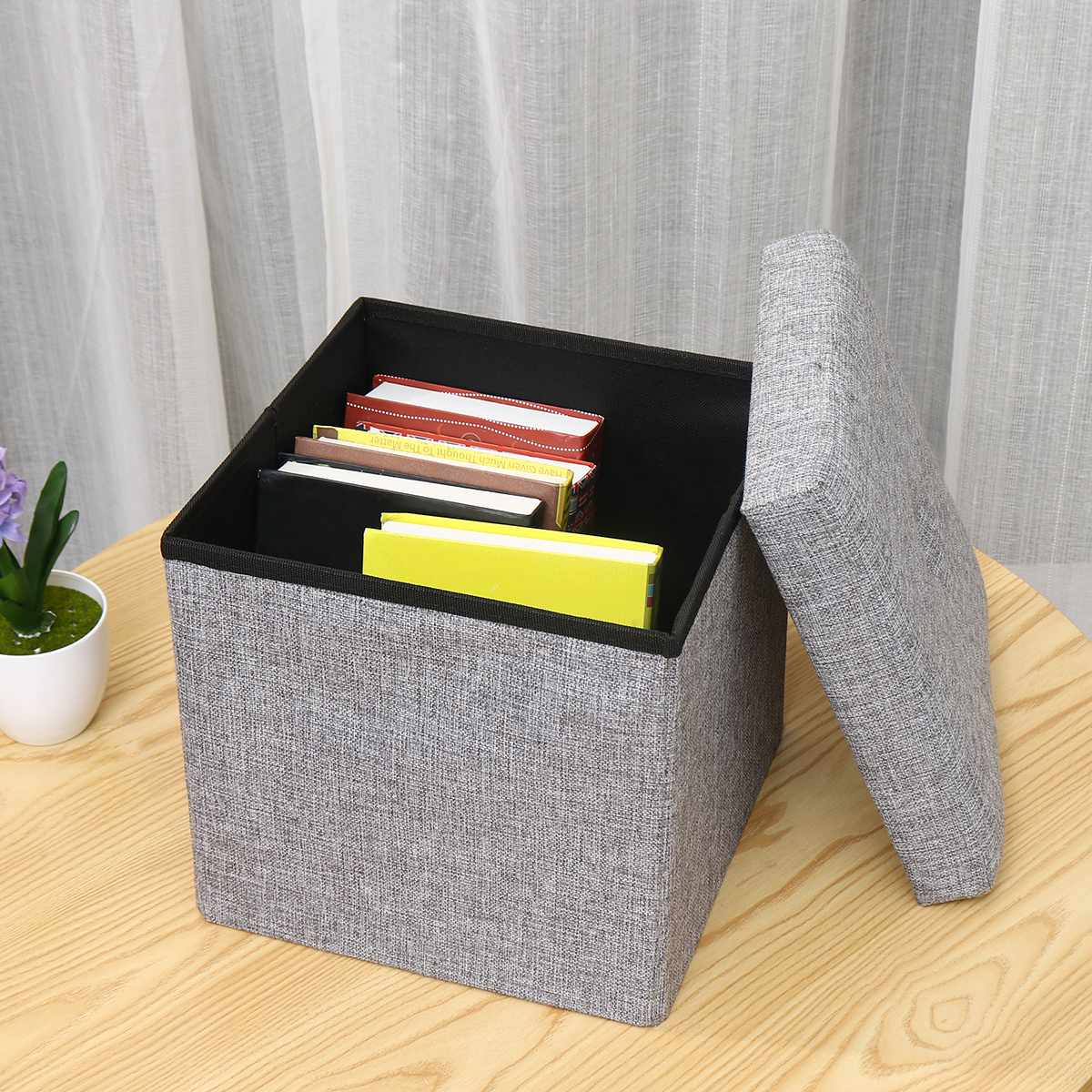 Multifunctional Foldable Fabric Storage Stool Book... – Grandado