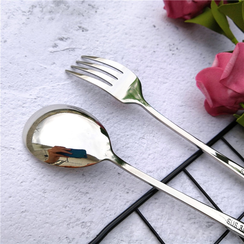 4pcs 8'' Korean Fork and Spoon set 304 Sta... – Grandado