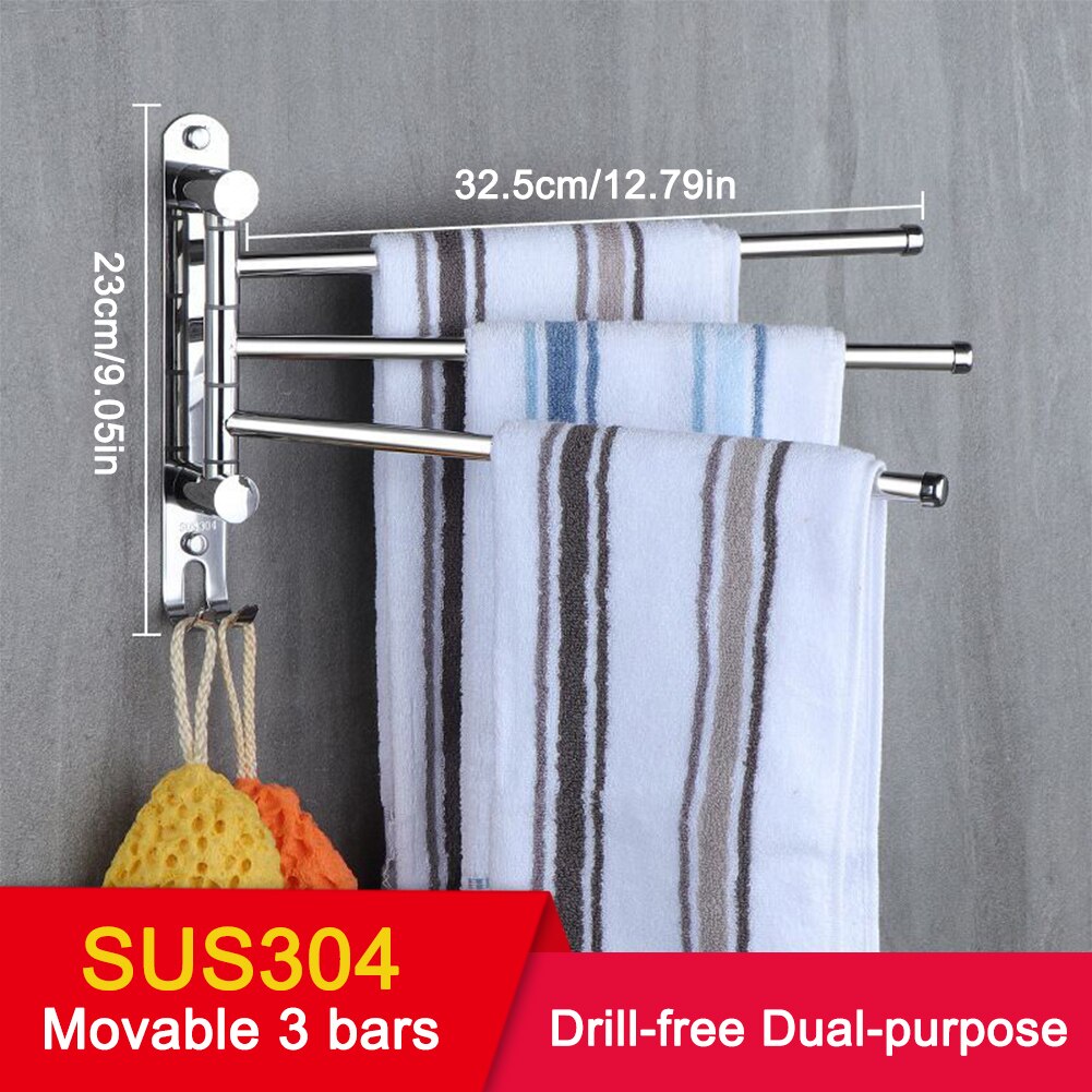 Towel Bar Wall Mounted Self-Adhesive/Screw Stainle... – Grandado