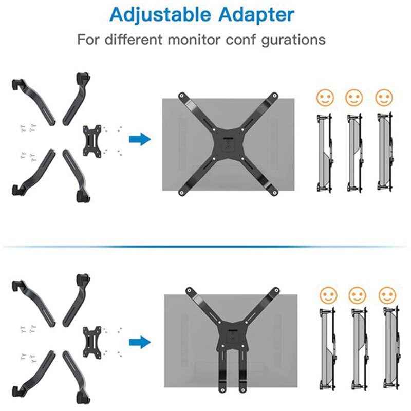 Dual Arm Monitor Stand VESA Mount Bracket Adapter ... – Grandado