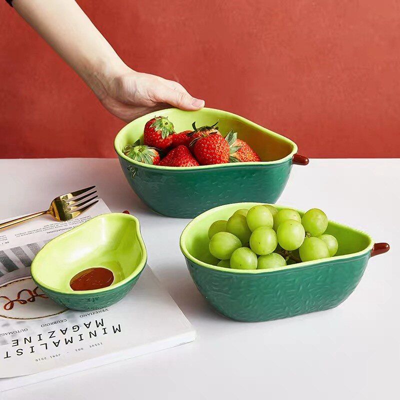 Nordic Cute Avocado Glaze Color Ceramic Dinner Dis... – Grandado