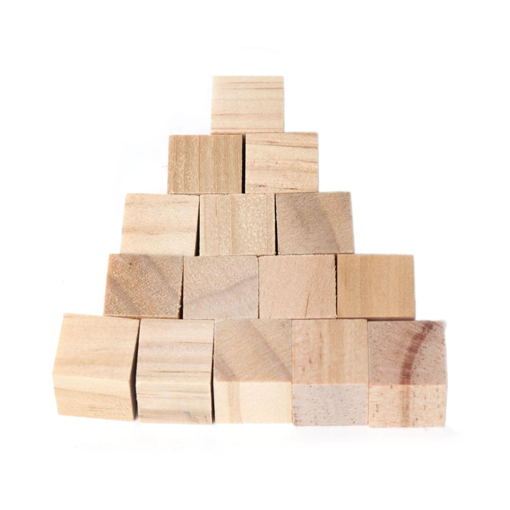 30pcs 15mm Wooden Square Crafts Kid Cube Building ... – Vicedeal