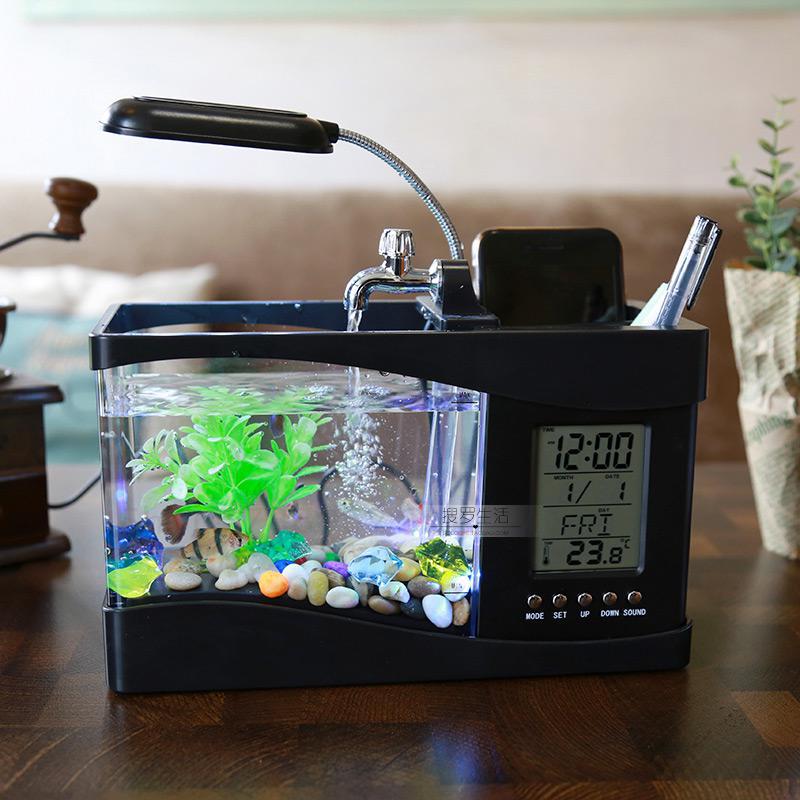 Aquarium Black/ White USB Mini Aquarium Fish Tank ... – Grandado