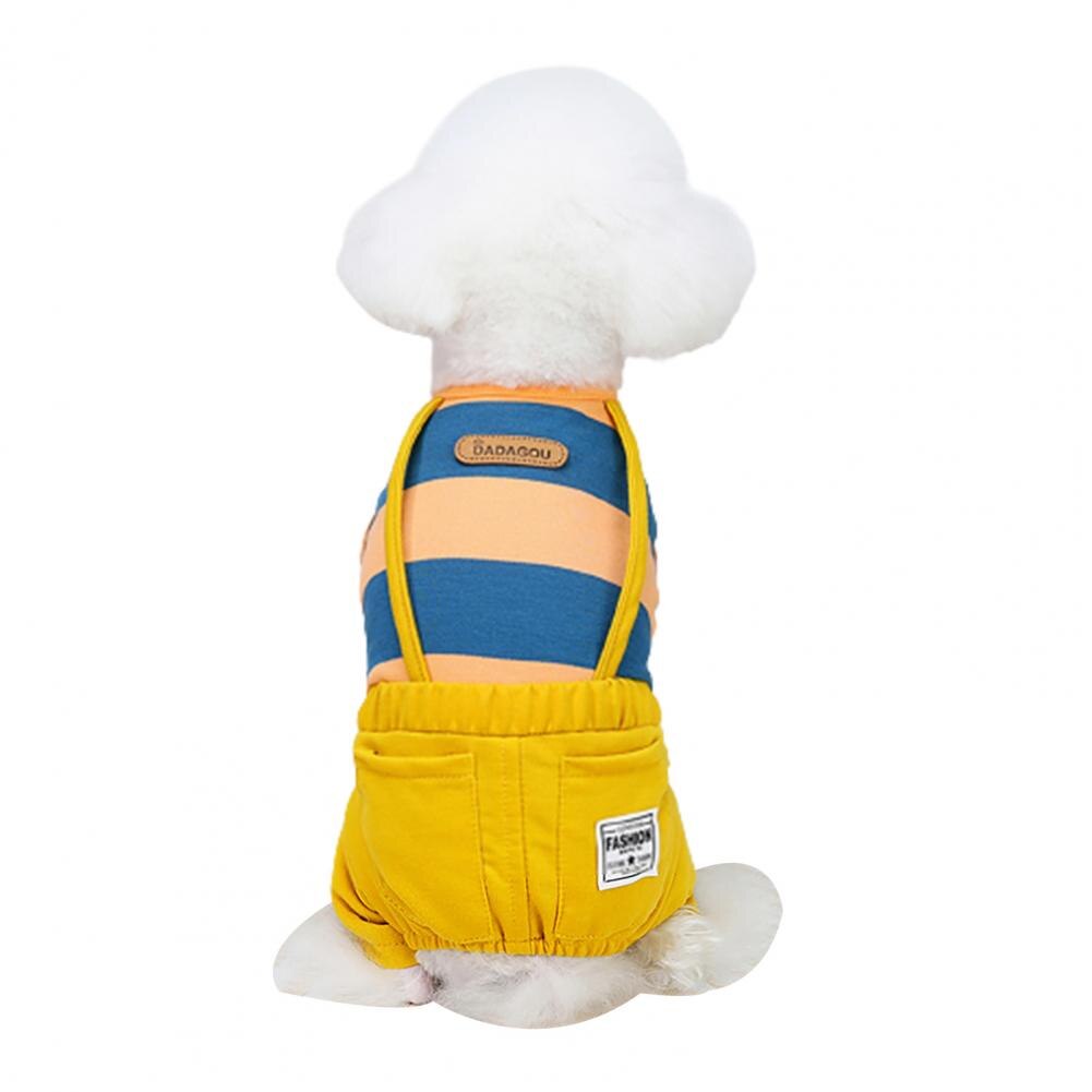 Vivid Color Pet Overall Striped Soft Cotton Puppy ... – Vicedeal