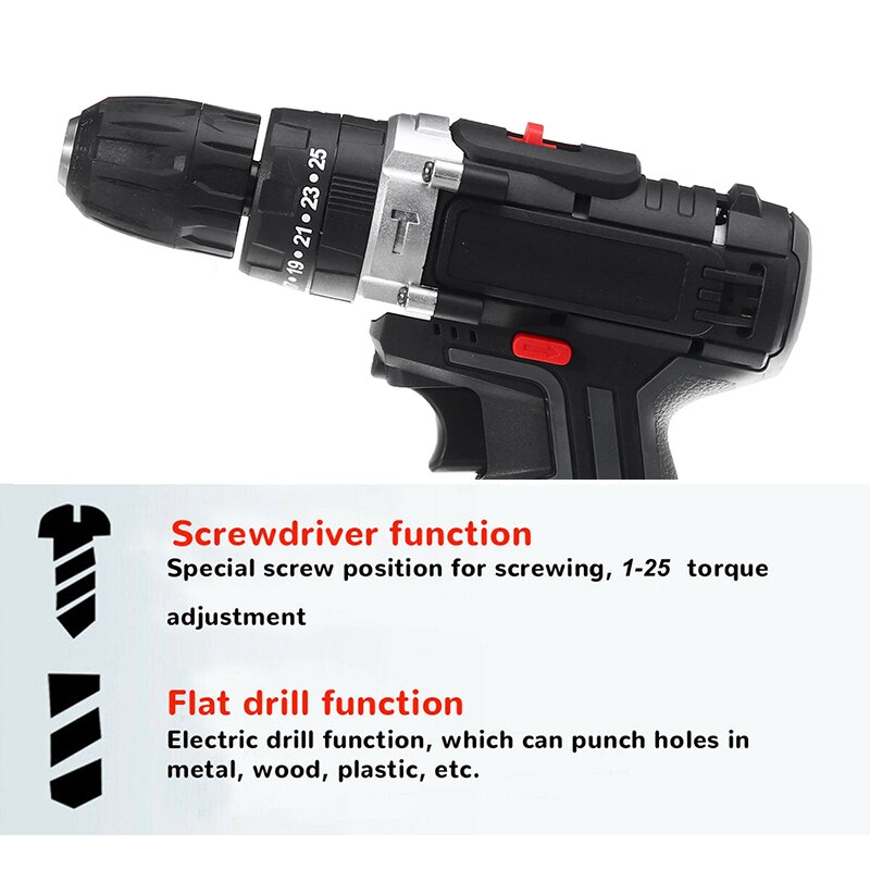 10mm 220V Electric Cordless Brushless Impact Drill... – Grandado
