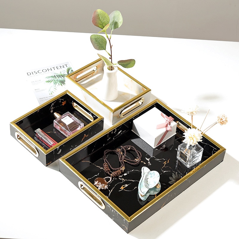 Nordic Marbling Rectangular Trays Food Jewelry Cos... – Vicedeal