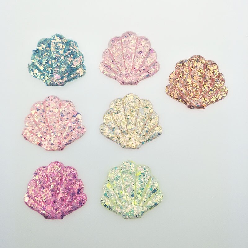 42 stks/partij 4.5x3.8cm Mix kleuren Glitter Shell... – Grandado