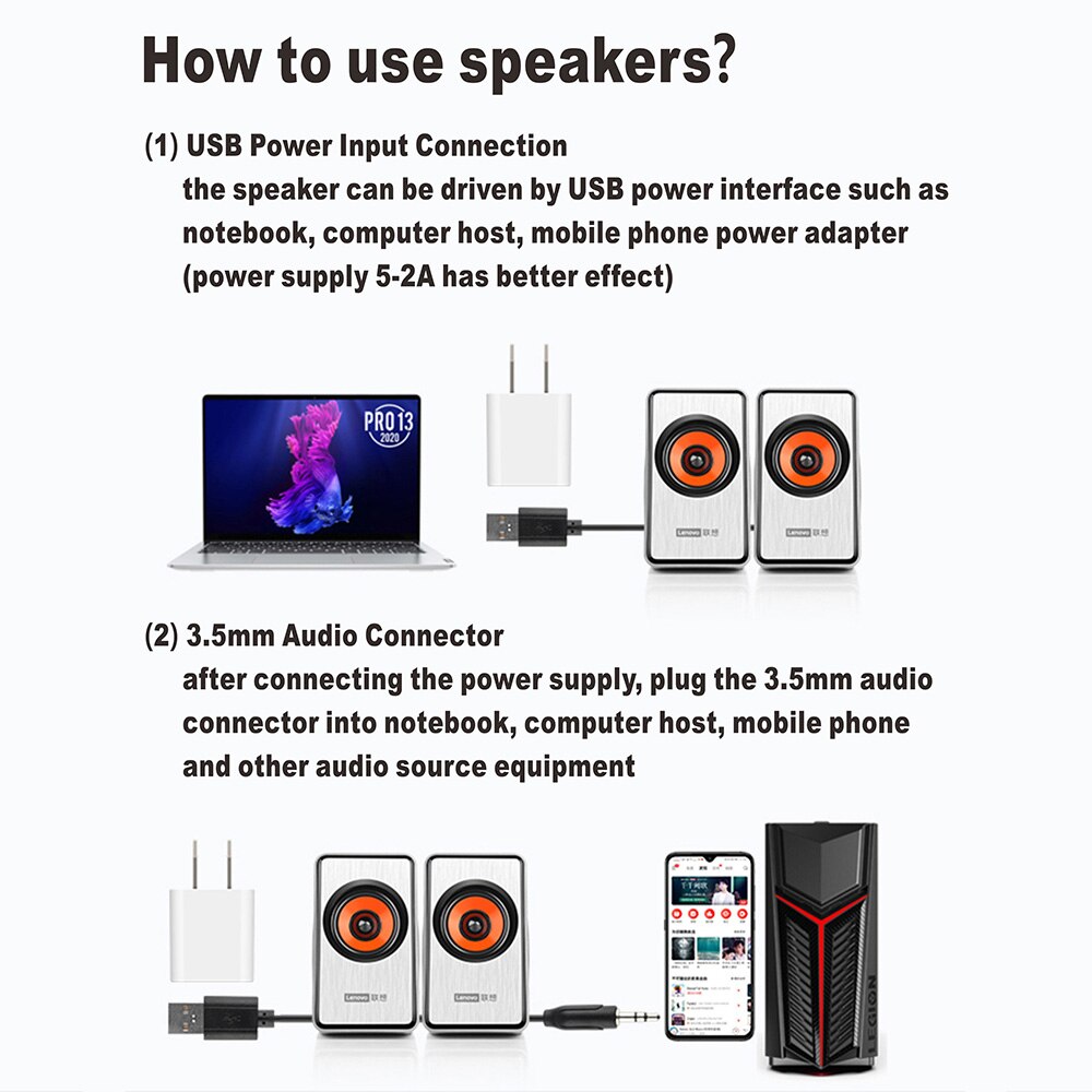 Lenovo M550 Audio Computer Desktop Speaker Desktop... – Grandado