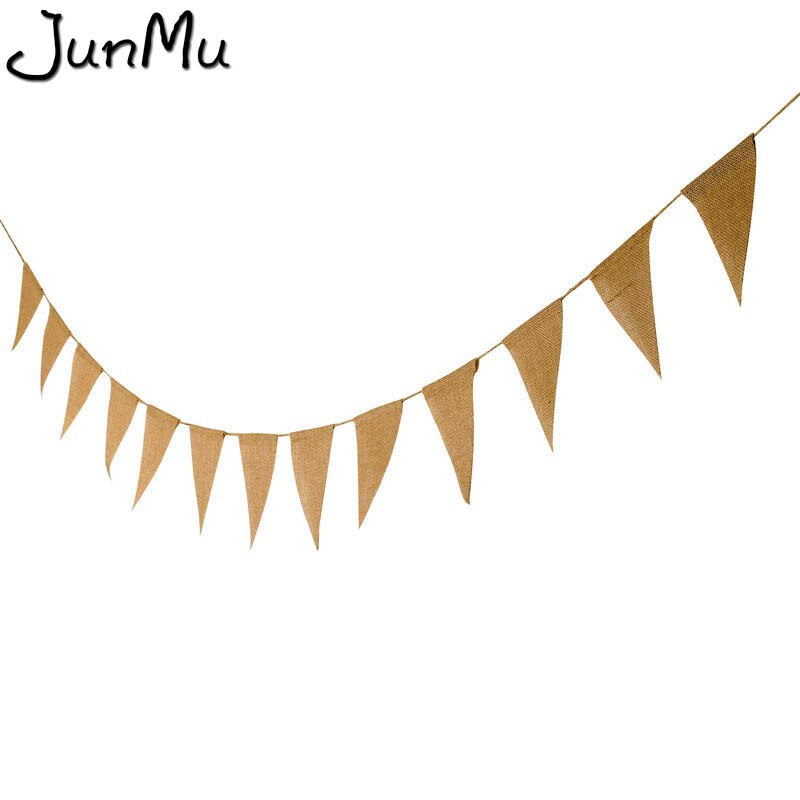 Vintage Jute Hessian Burlap Bunting Banner Wedding... – Grandado