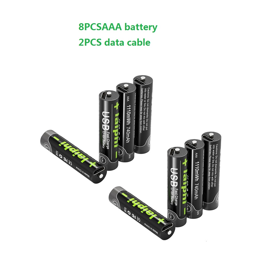 1.5V USB AAA lithium ion battery 740mah 100% capac... – Grandado