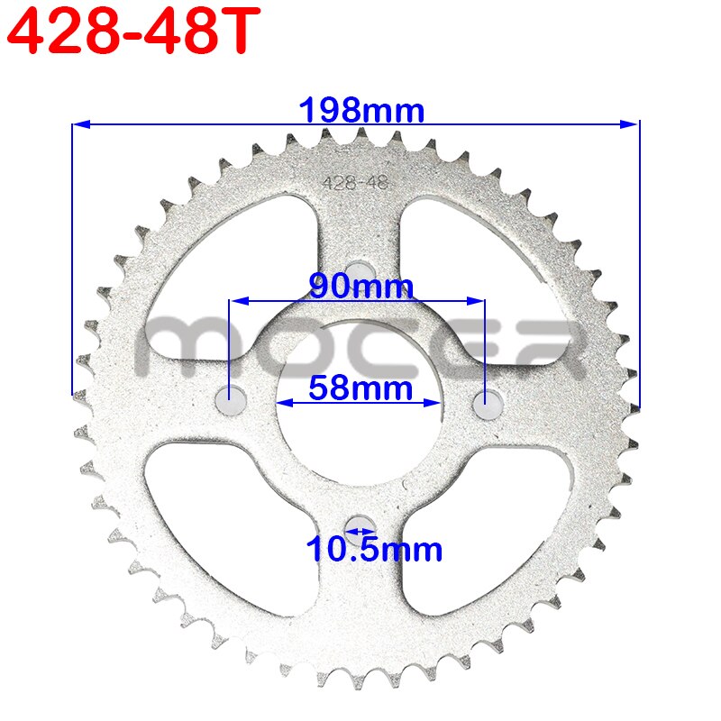 420/428 Chains 37T/41T/48T tooth 58mm Rear Chain S... – Vicedeal