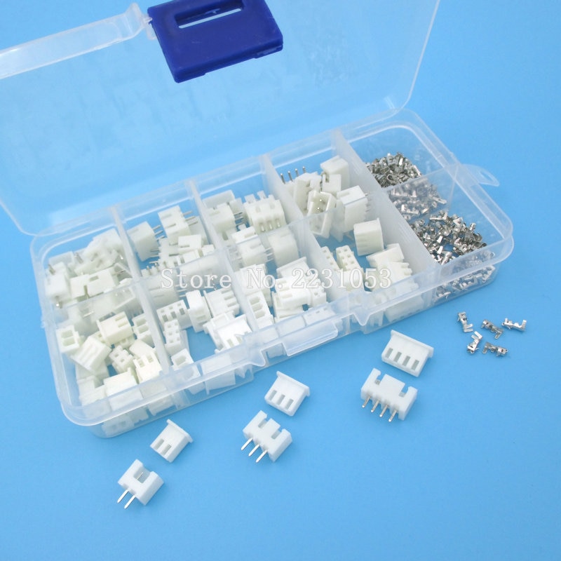 50 Sets Kit in box XH 2,54 2p 3p 4 pin 2,54mm Pitc... – Vicedeal