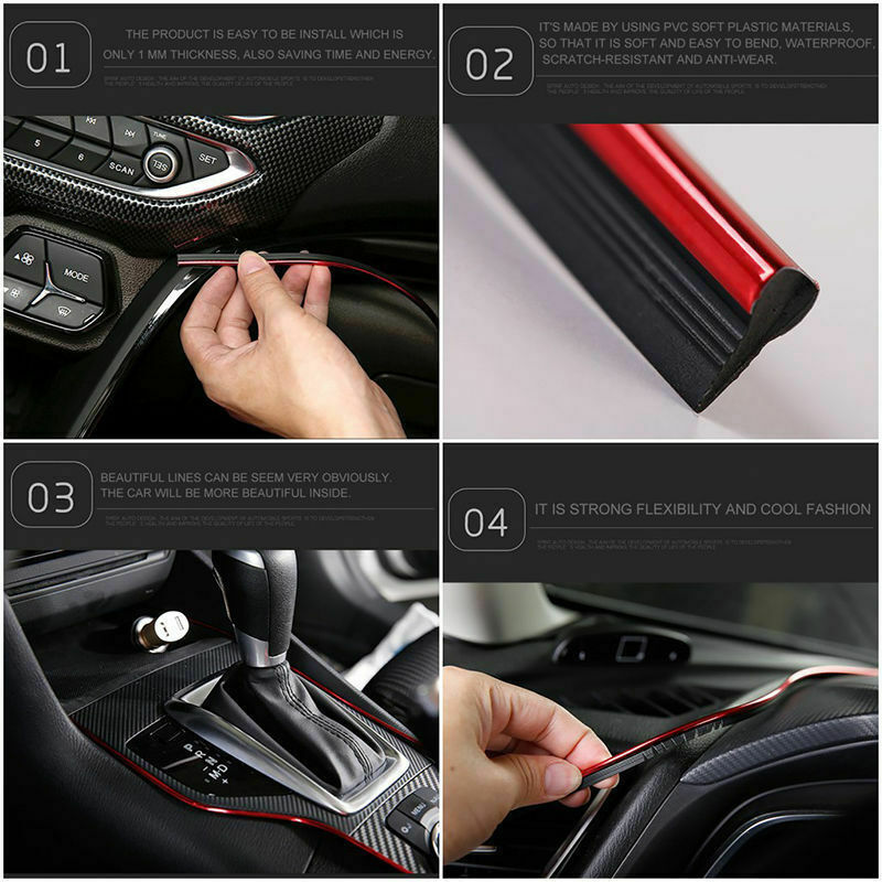 5M In Car-styling Matte Red Interior Decoration St... – Vicedeal