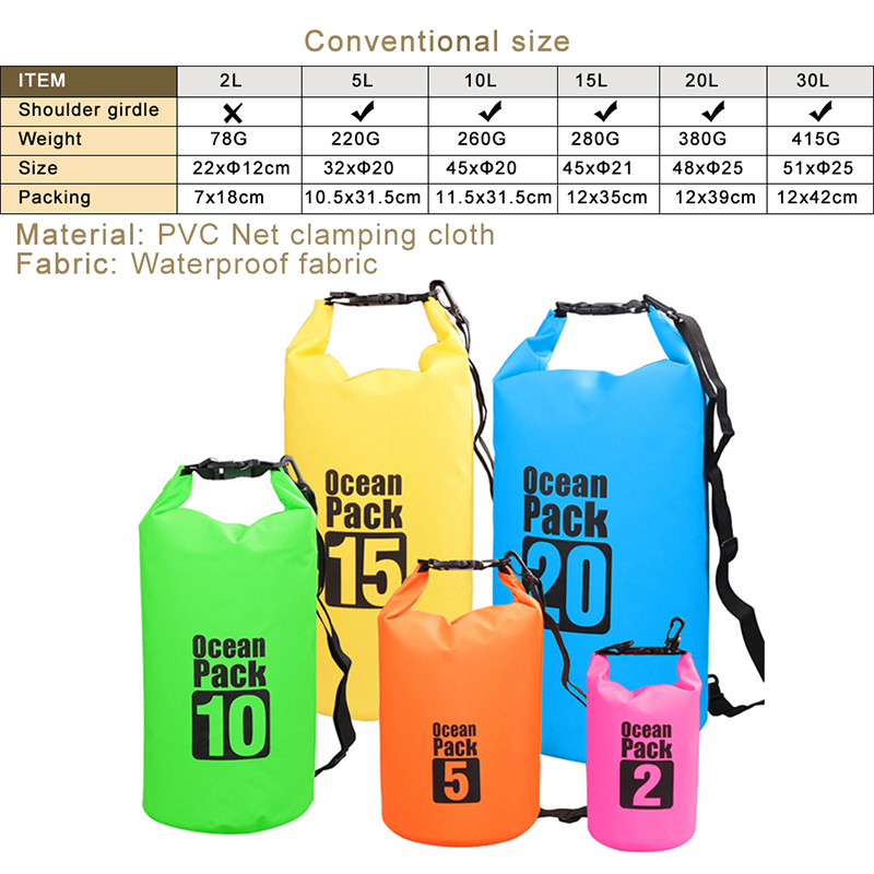 10L 15L Waterproof Floating Dry Bags Portable Camp... – Vicedeal