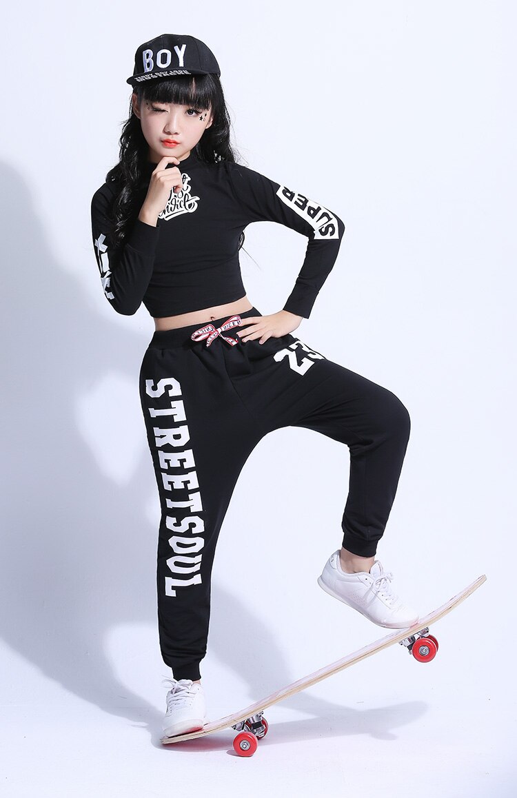 Black Children Jazz Dance Clothing Girls Street Da... – Grandado