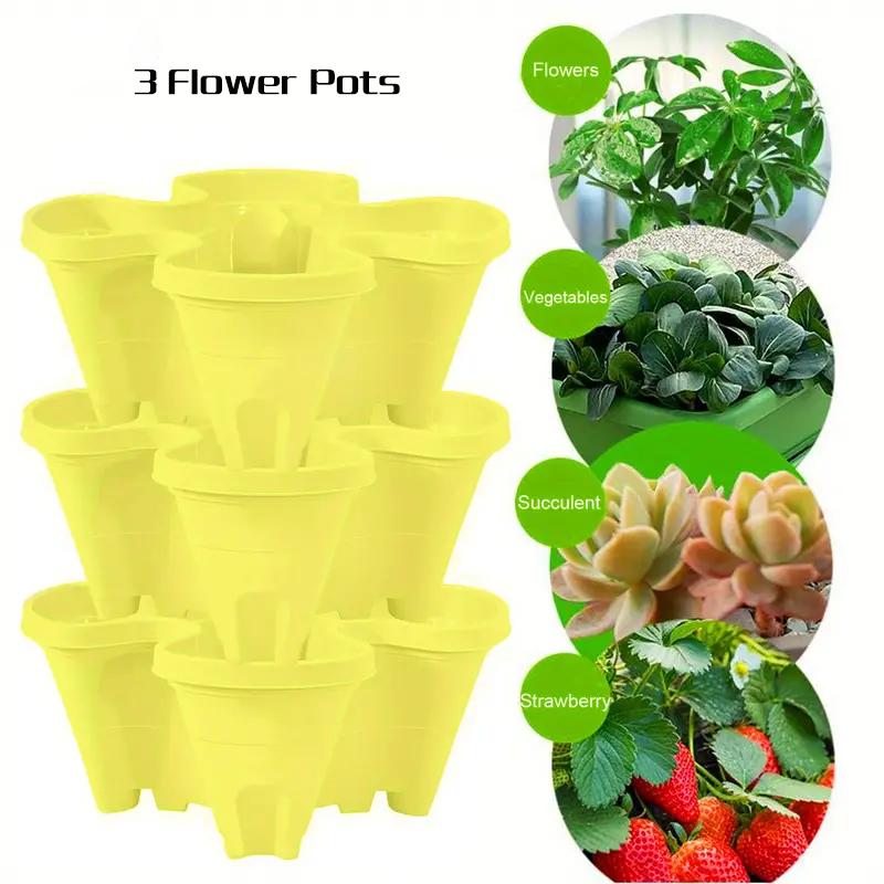 Vertical Planter Tower Garden, 3 Tiered Planter St... – Grandado