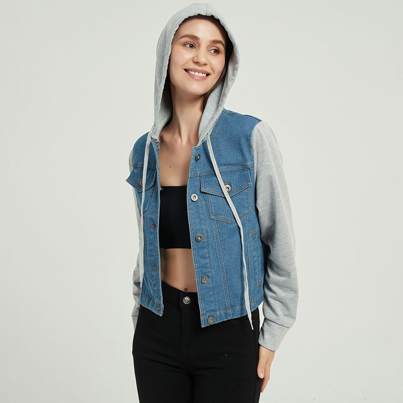 Women Denim Jacket Spring2021 Patchwork Streetwear... – Vicedeal