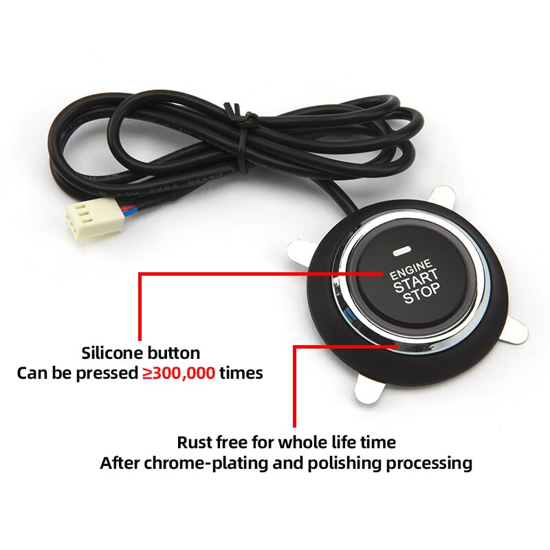 12V Auto Auto Alarm Ein Start-Stop-Taste Motor Pus... – Vicedeal