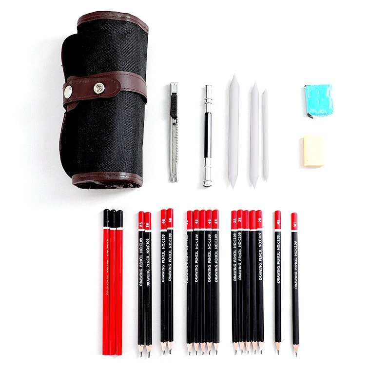 28Pcs Sketch & Drawing Art Tool Kit with Graphite ... – Vicedeal