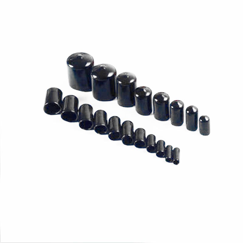 Black 30-50mm inner Dia PVC plastic vinyl cap roun... – Grandado