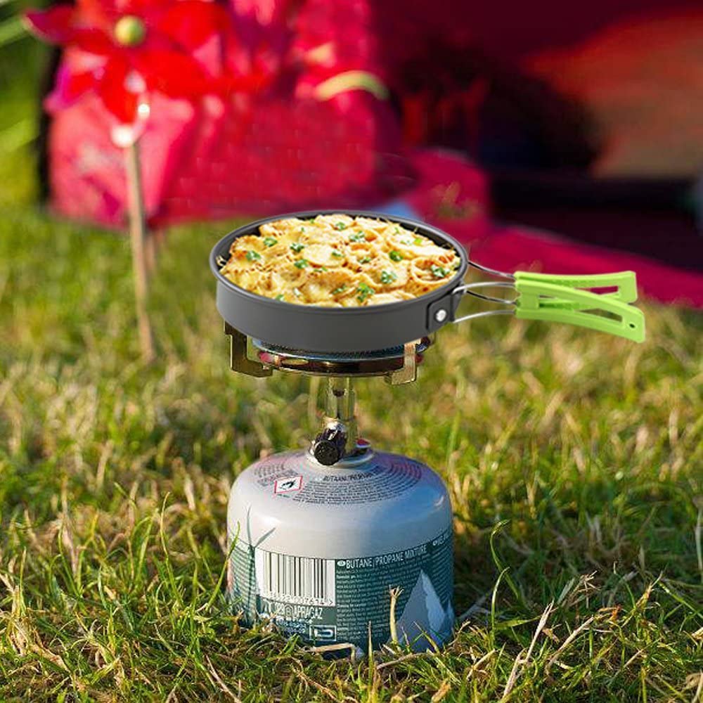 Portable camping cookware mess kit folding Cookset... – Vicedeal