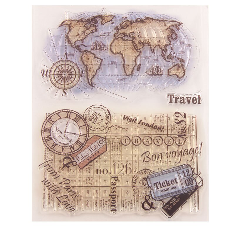 1x Global Map Compass Travel World Ticket Transpar... – Vicedeal