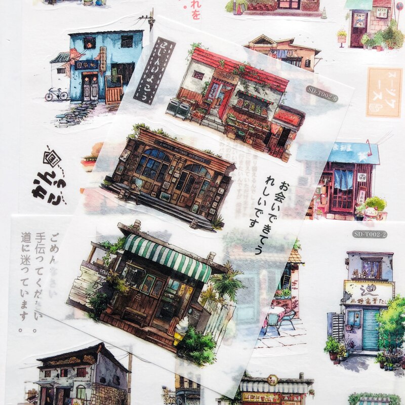 6 Sheets/Pack Straat Hoek Winkels Papier Diy Decor... – Grandado