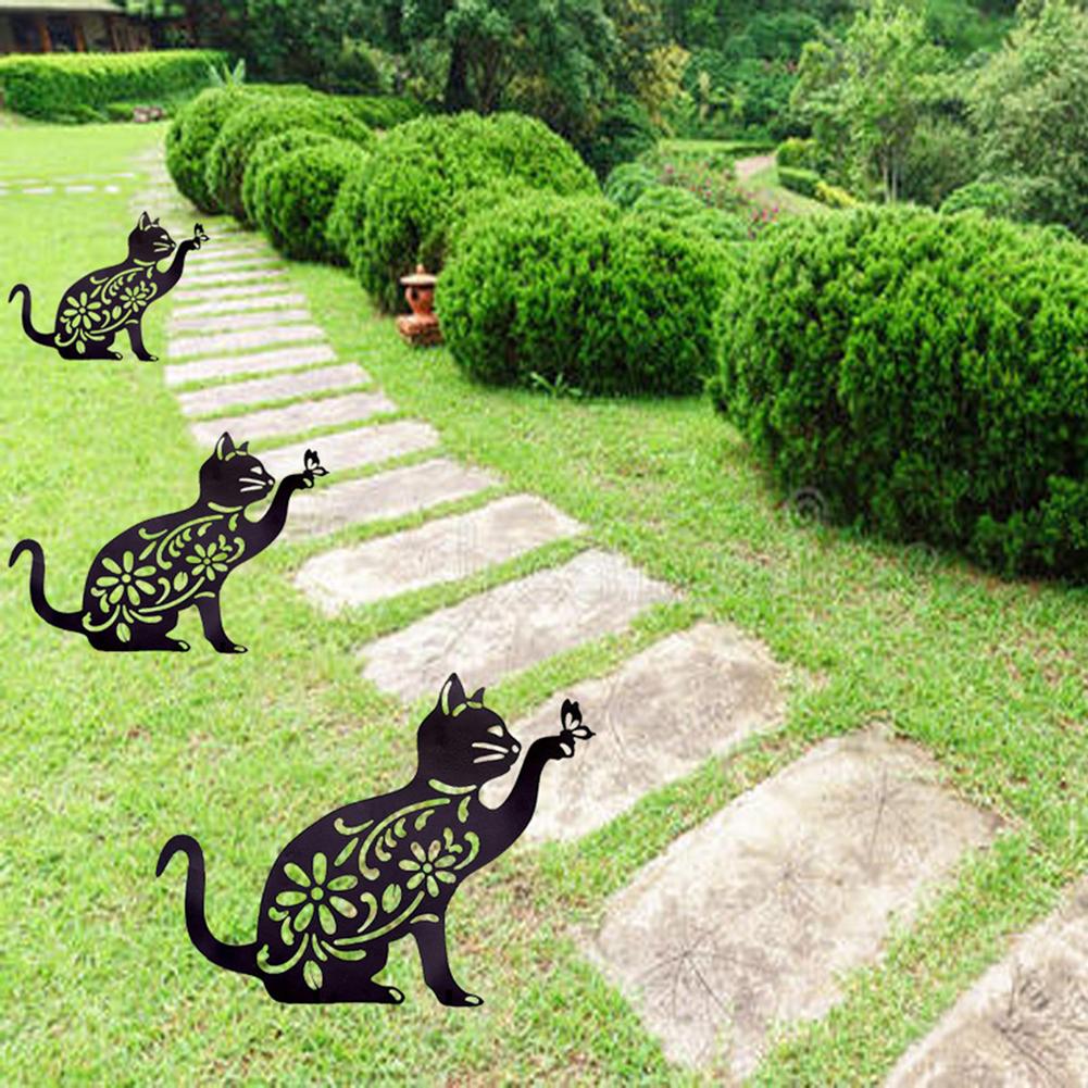 Metal Cat Shape Decor Kitten Silhouette Art Animal... – Grandado