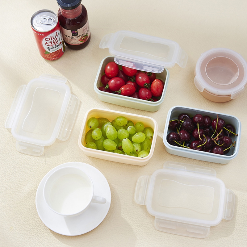 Kitchen Small Lunch Box Round Rectangular Bento Bo... – Grandado