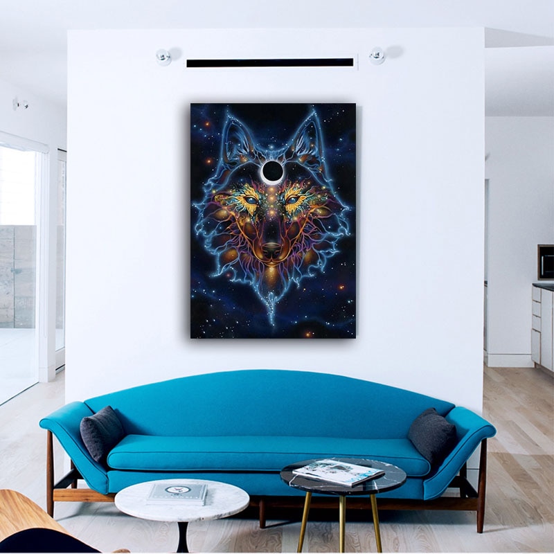 DIY colorings pictures by numbers with wolf pictur... – Grandado