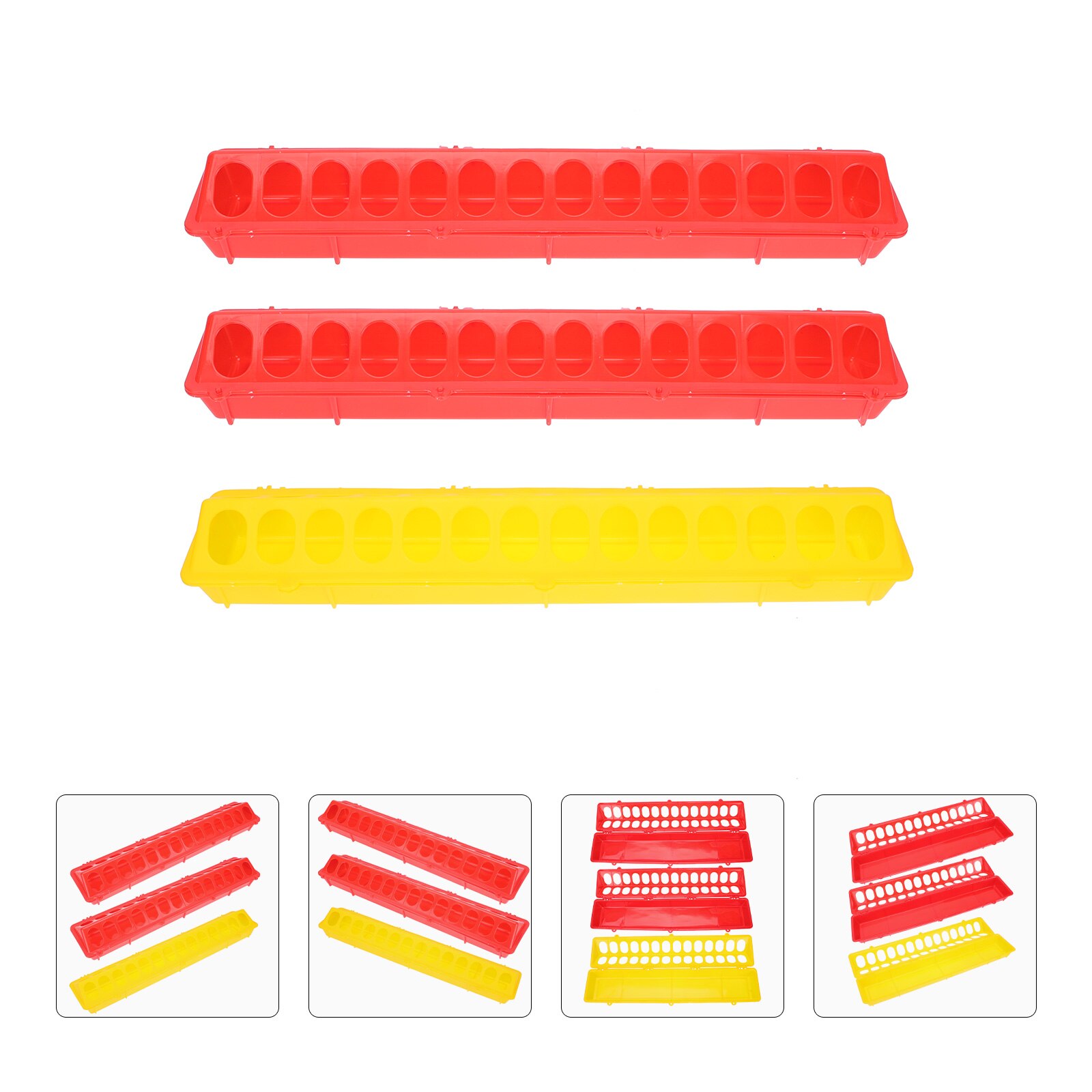 3 Pcs Birds Feeding Troughs Pigeon Cage Anti-spatt... – Grandado