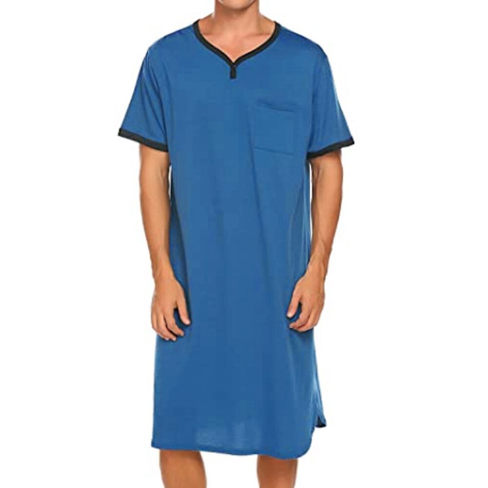 Sleep Tops Nightwear Men Short Sleeve Long Top Sle... – Vicedeal