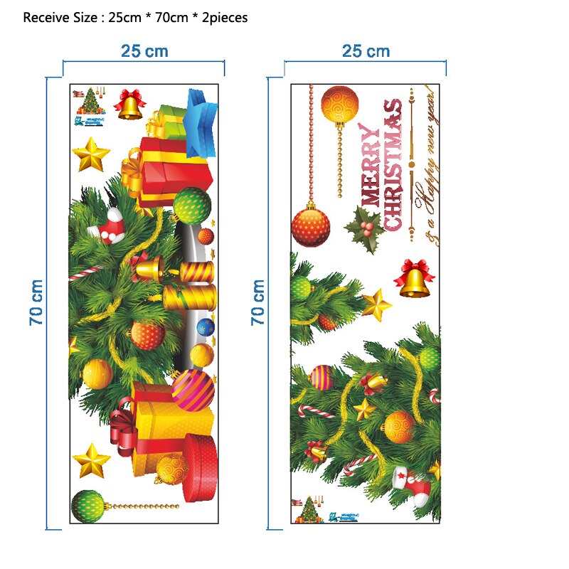 Christmas tree Vinyl Wall Stickers Year Glass wind... – Grandado