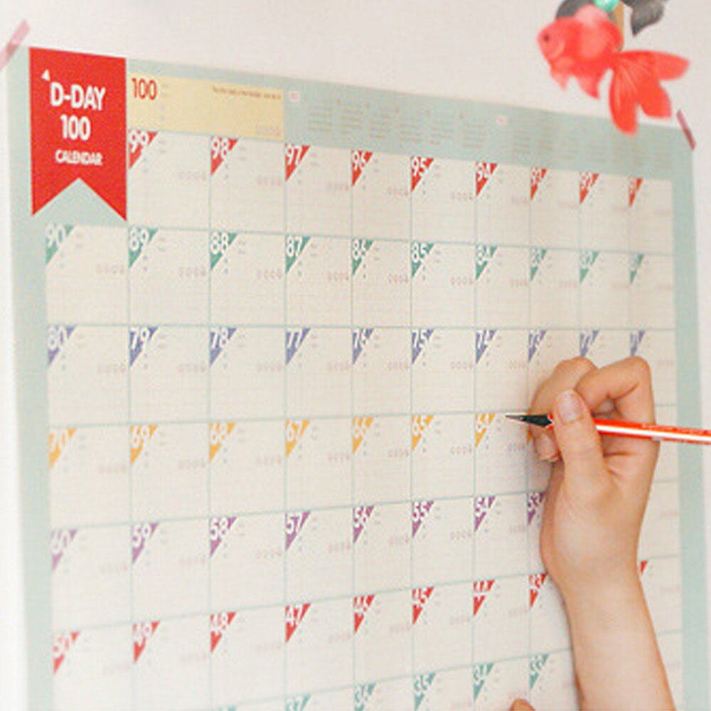 100 Days Countdown Calendar Schedule Learning Sche... – Vicedeal