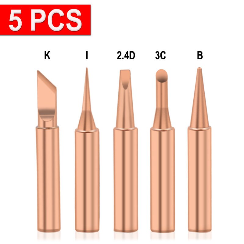 5pcs/6pcs Pure Copper 900M-T Soldering Iron Tip Le... – Grandado