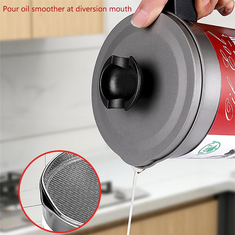 1.7L Oil Strainer Container Leakproof Can Stainles... – Grandado
