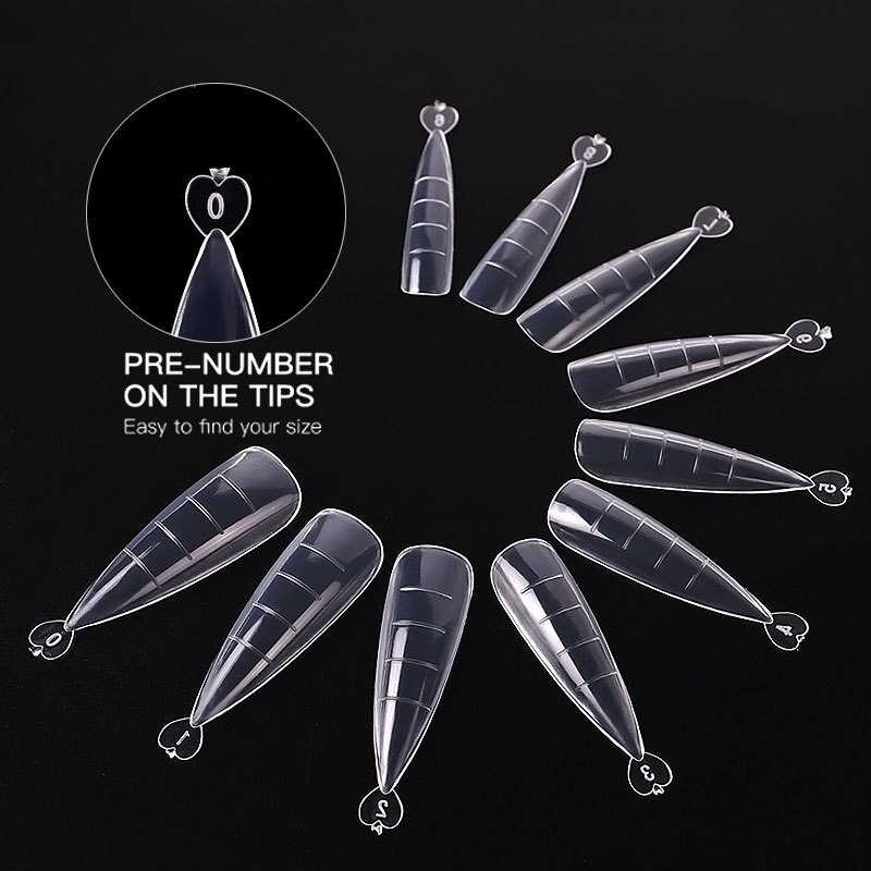 100pcs Clear Nail Tips Almond Long Style False Nai... – Grandado