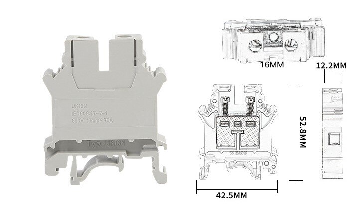 1pcs Uk16/25/35 square line voltage terminal block... – Vicedeal
