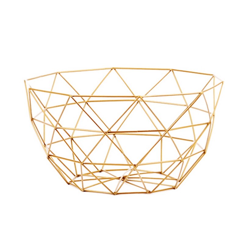 2 Pcs Nordic Storage Baskets Gold Metal Art Snacks... – Grandado