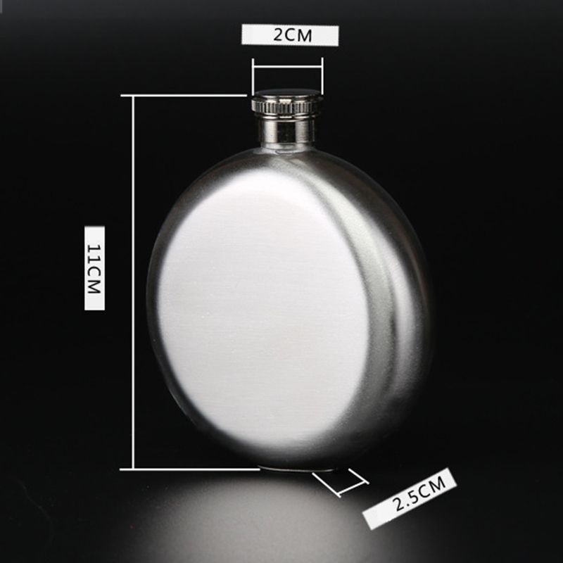 Stainless Steel Whisky Alcohol Bottle 5OZ Round Hi... – Vicedeal